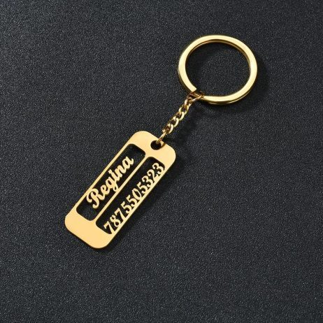 Name & Number Plate Keychain - 99 Customized Jewellery