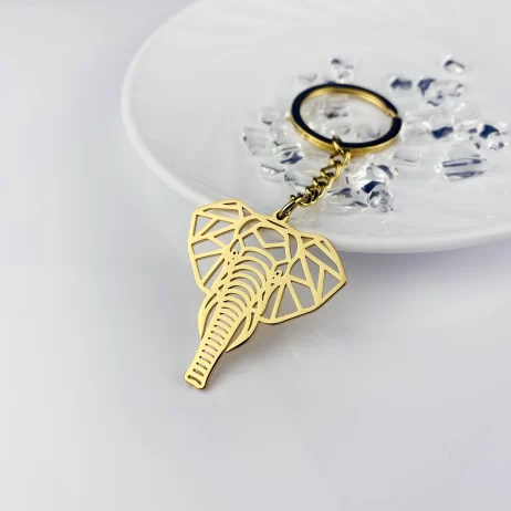Geometric Animal Elephant Keychain - 99 Customized Jewellery